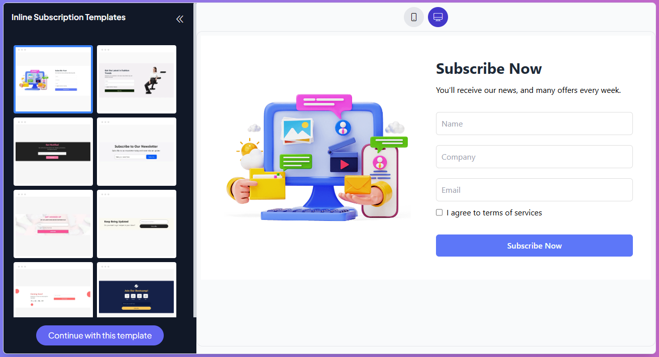 Best Inline Subscription Widget For Your Website | Fouita