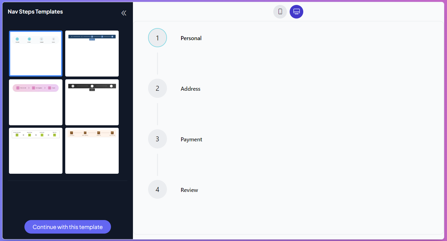 Best Nav Steps Widget For Your Website | Fouita