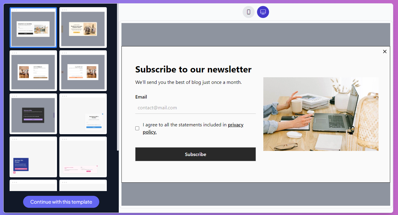 Best Subscribe Form Widget For Your Website | Fouita